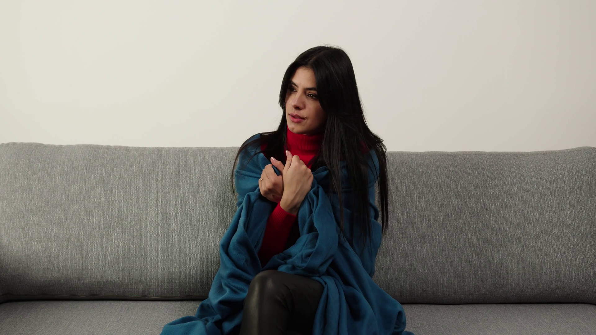 Brunette Girl Feeling Cold At Home With Flu Stock Footage SBV-338109456 ...