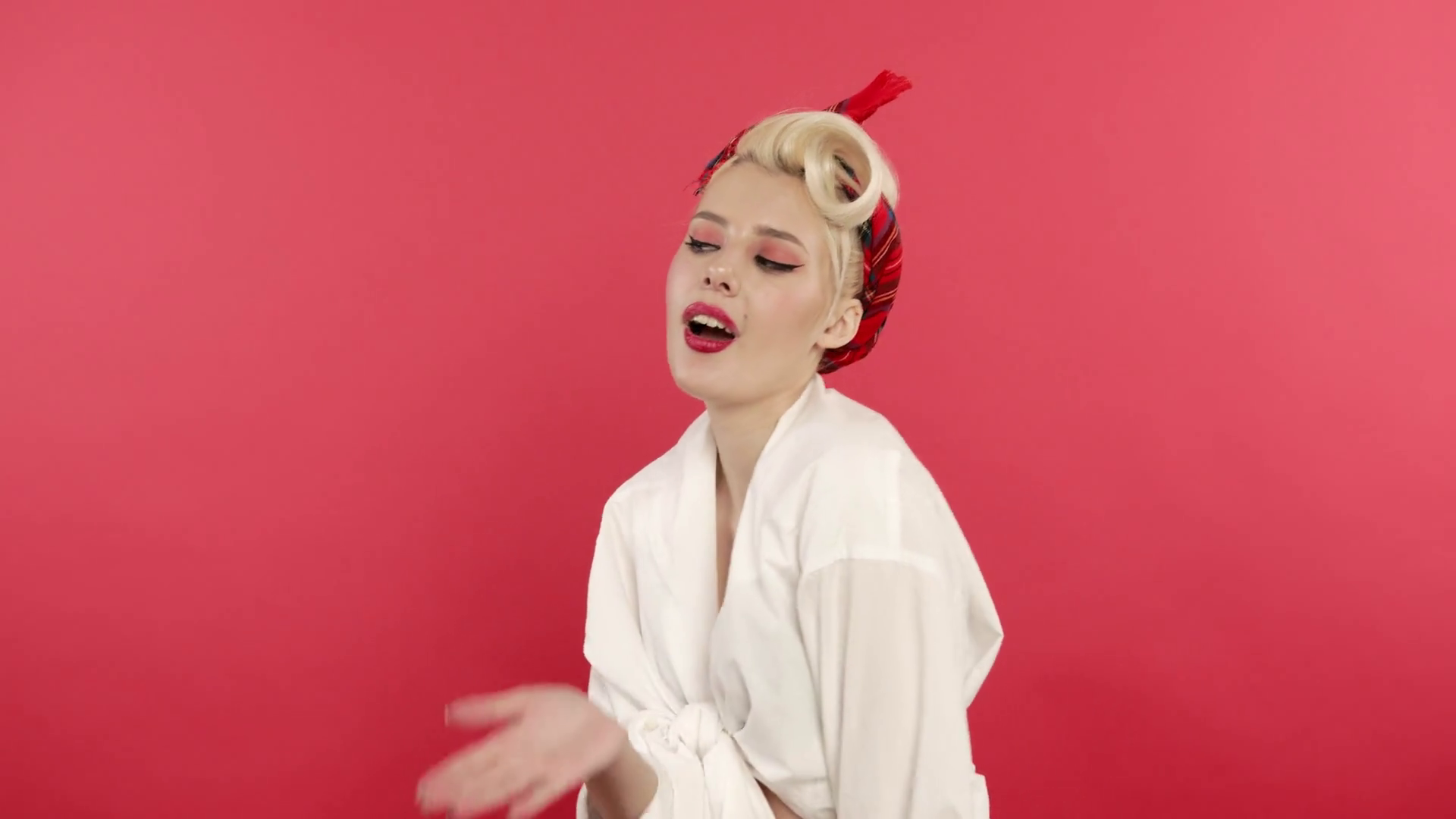 Flirty Pin Up Woman Showing Oops Sign On Stock Footage SBV-338120732 ...