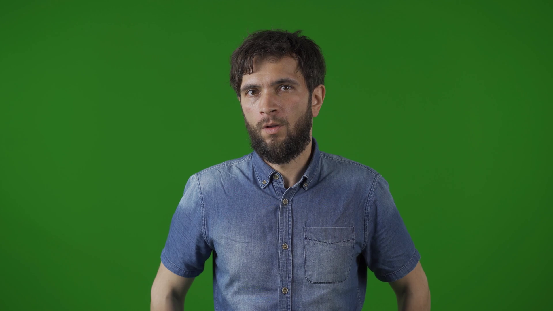 Portrait Of Unsure Man Shows Emotions I Do Stock Footage SBV-337567680 ...