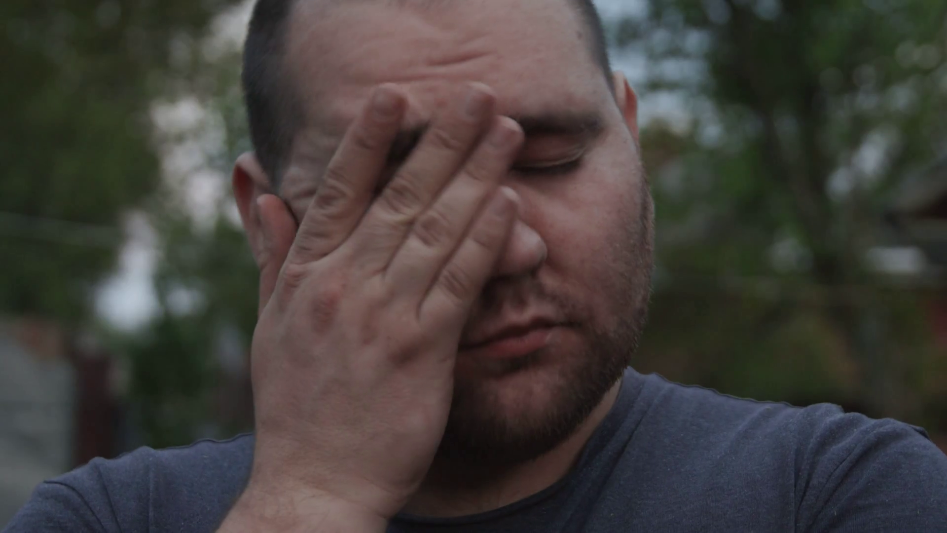 Tired Man Full Day Of Work Look At Camera Stock Footage SBV-338658908 ...