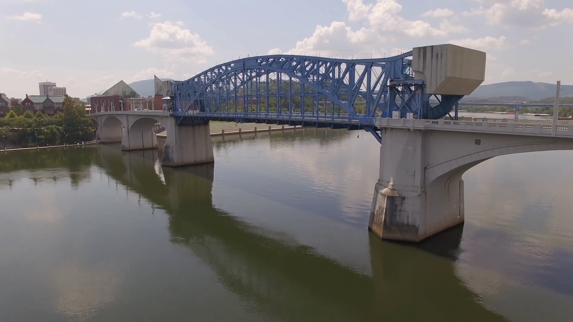 Flying Over Chattanooga Tennessee Bridge 001 Stock Footage SBV ...