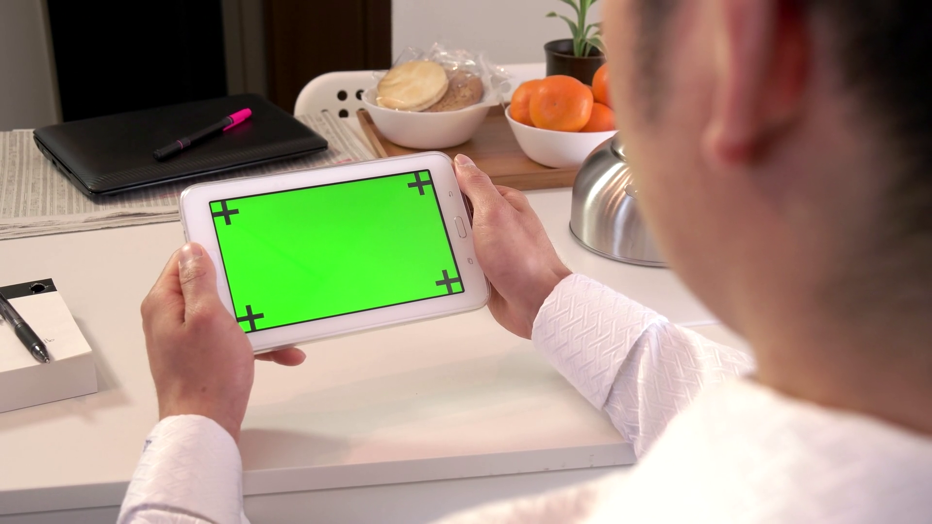 Asian Man Touching Ipad Manager Having Stock Footage SBV-304980295 ...