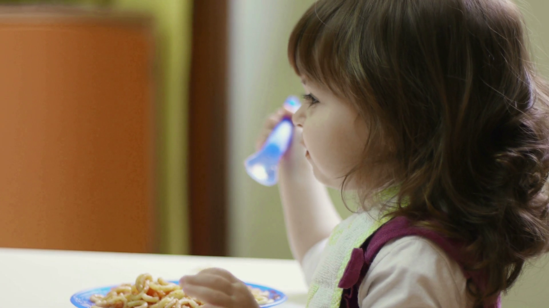 Preschool With Baby Girls Having Lunch Stock Footage SBV-300974514 ...