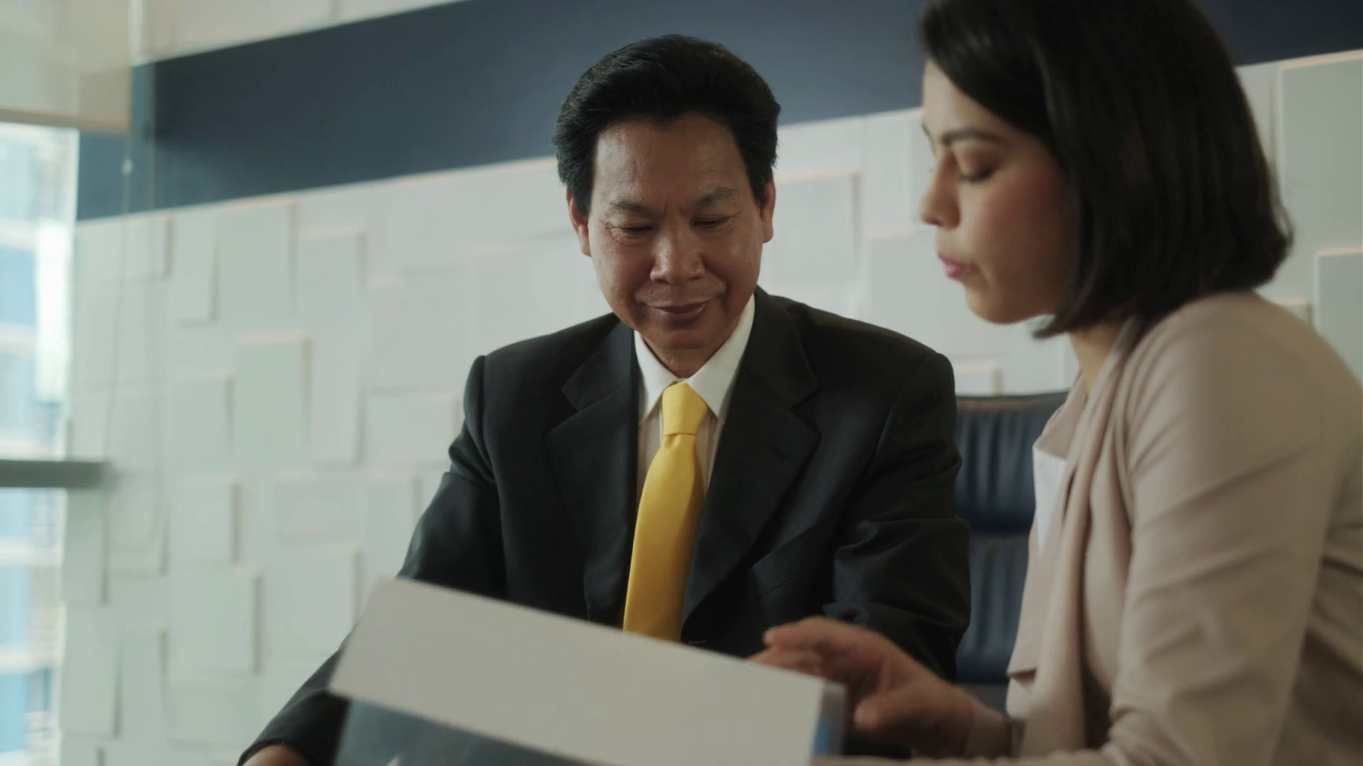 Asian Manager Signing Agreement Health Stock Footage SBV-330186631 ...