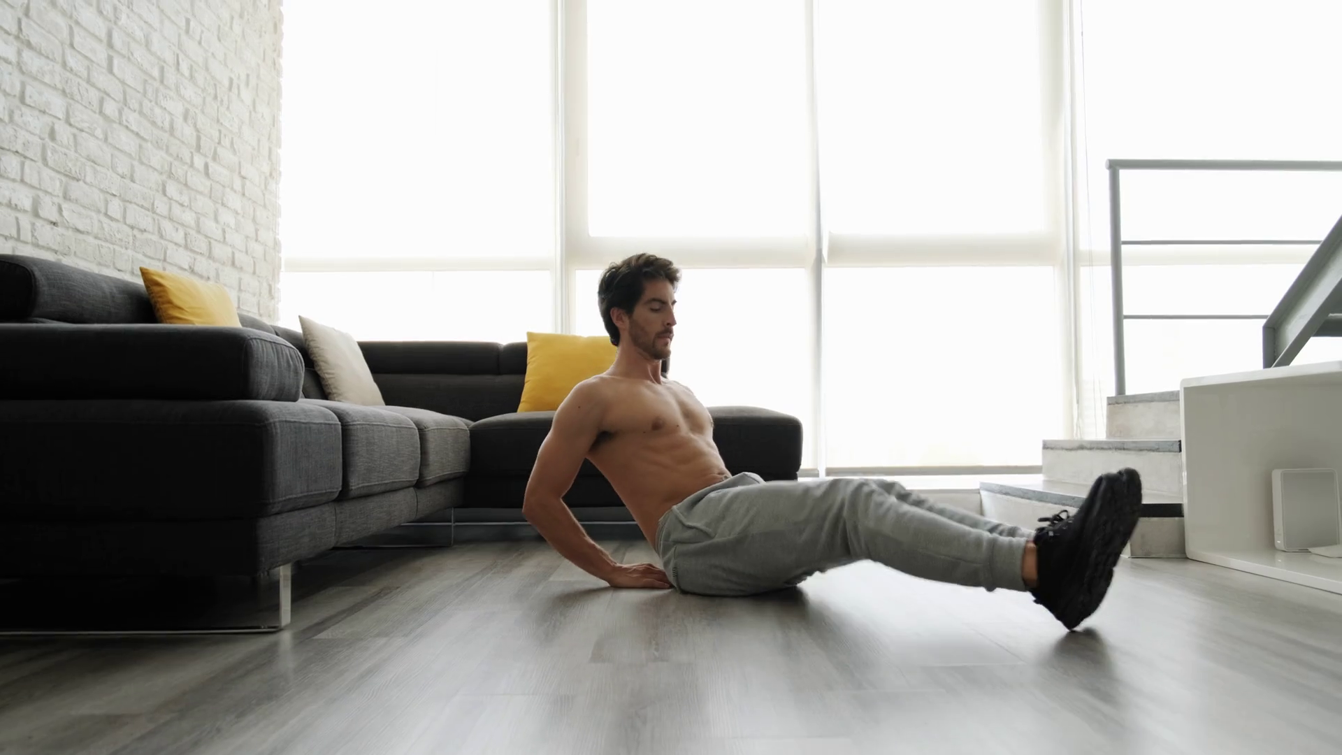 Young Man Training At Home Male Athlete Stock Footage SBV-331744927 ...