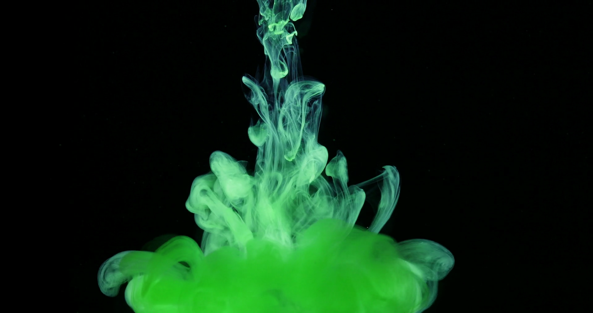 Green Ink Colors in Water Creating Liquid Art Shapes Stock Video ...