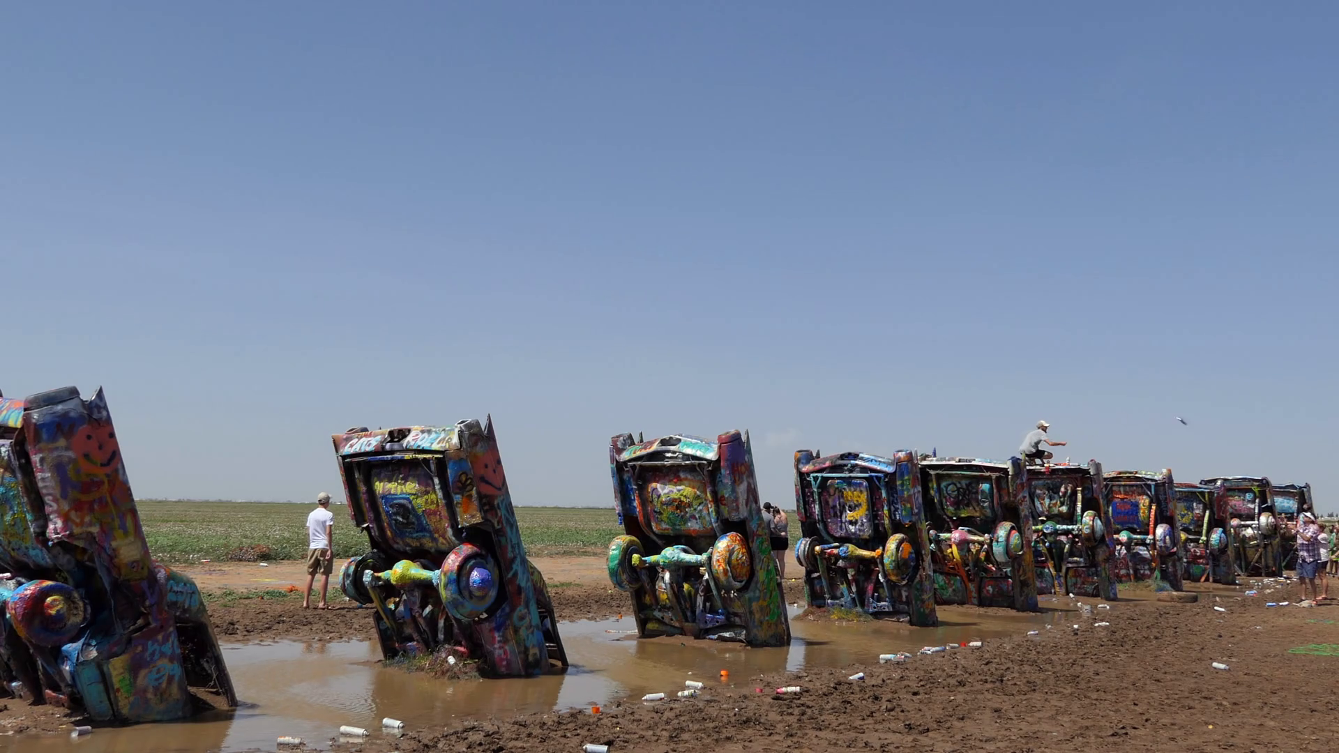 The Cadillac Ranch Public Art Installation Stock Footage SBV-328273028 ...