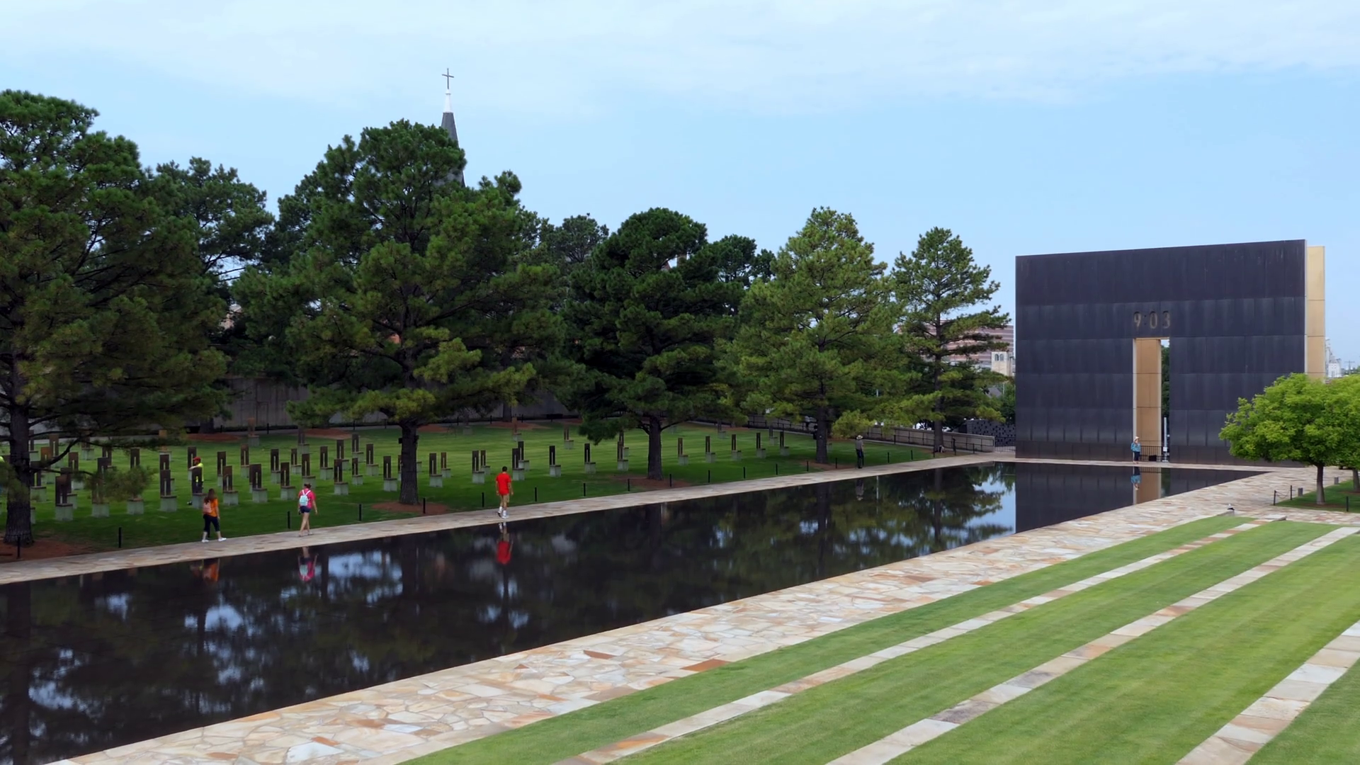 View of the Oklahoma City National Memorial in Oklahoma City, United ...
