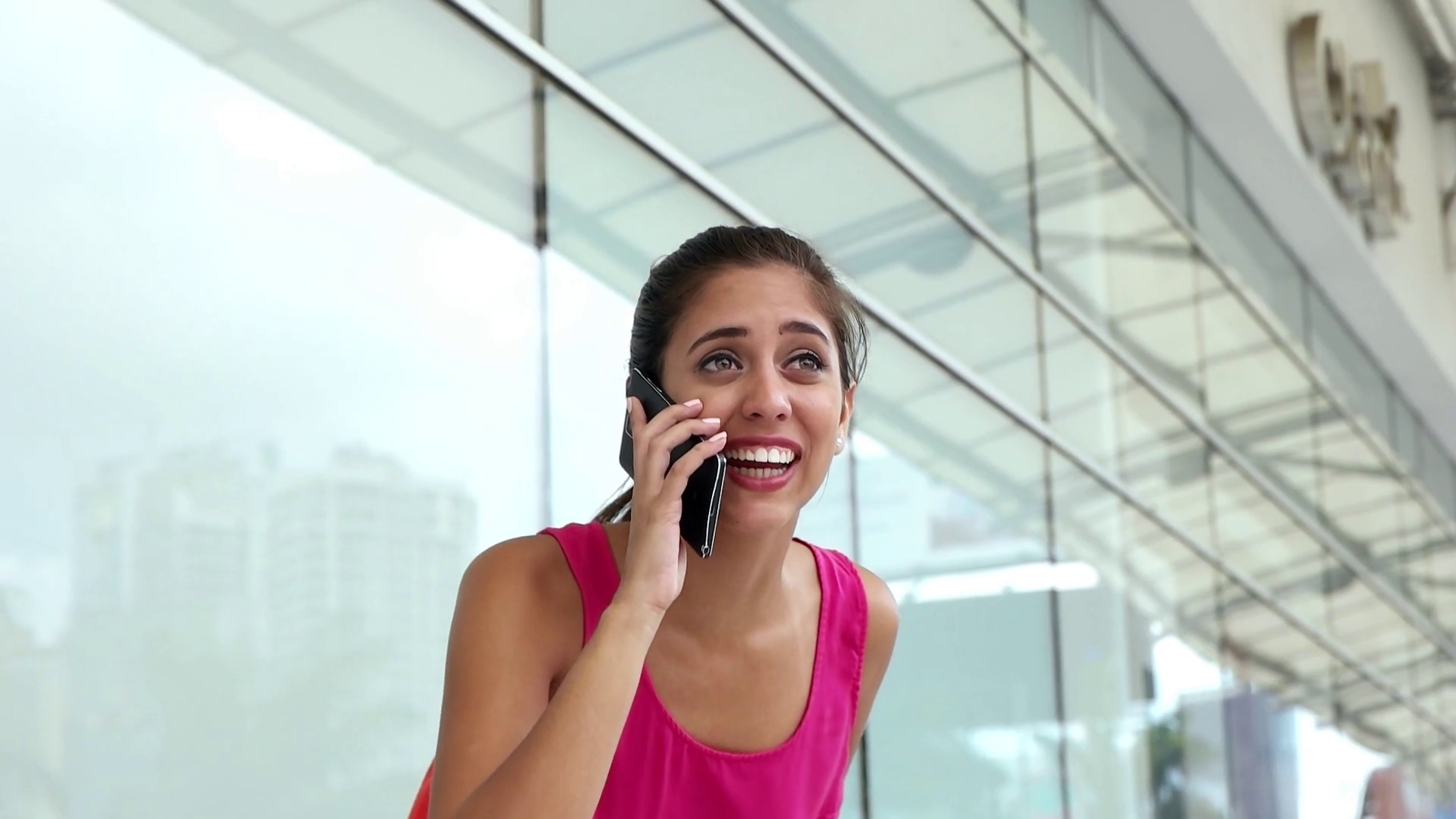 Young Woman On Phone Jumping Joy Stock Footage SBV-300974970 - Storyblocks
