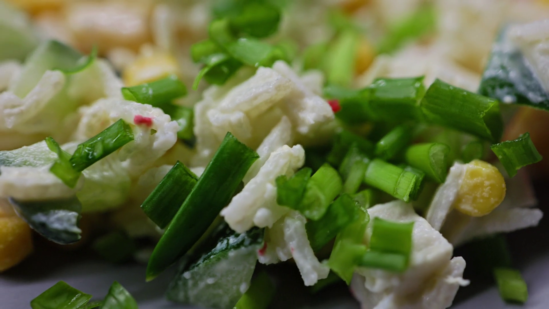 Fresh Vegetarian Salad Rotating Slowly On Stock Footage SBV-352689759 ...
