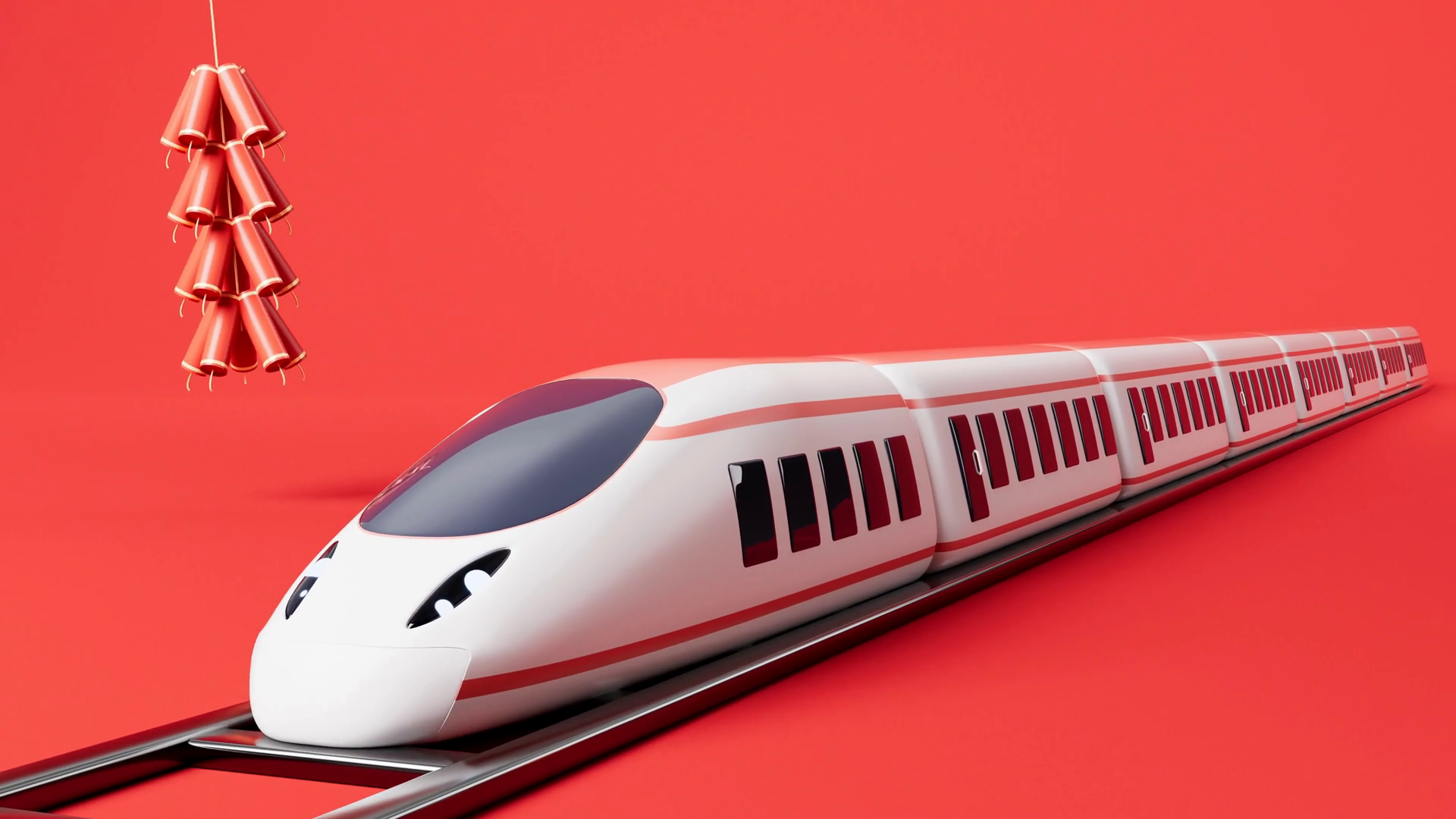 Cartoon High-speed Train Firecrackers Spring Stock Motion Graphics SBV ...