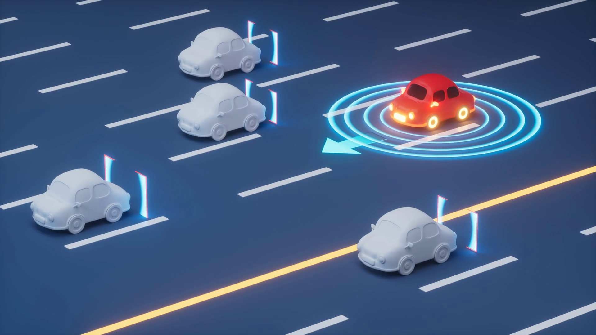 Autonomous Self Driving Car Moving Through Stock Motion Graphics SBV ...