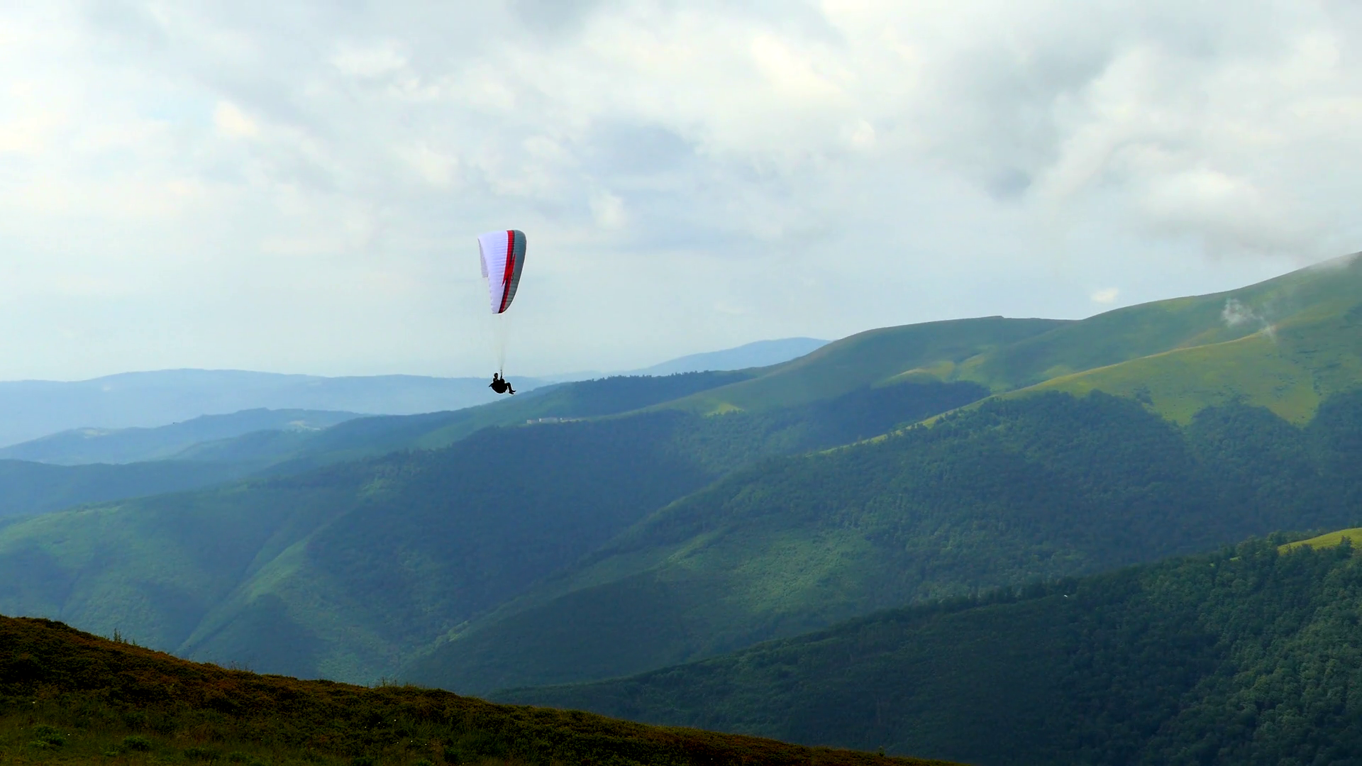 Paraglider Flying High In Mountains Stock Footage SBV-308409910 ...