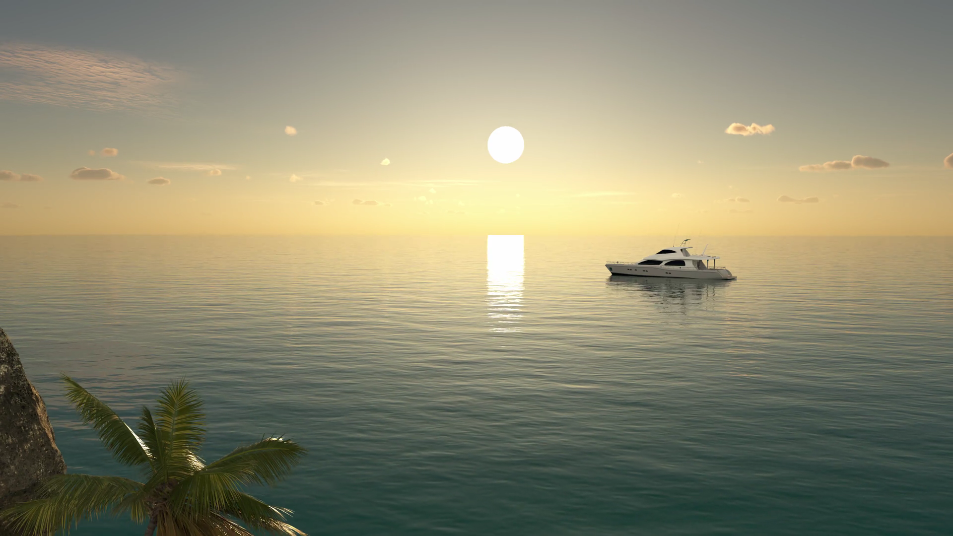 Summer Landscape With Sun Lounger Yacht Near Stock Motion Graphics SBV ...
