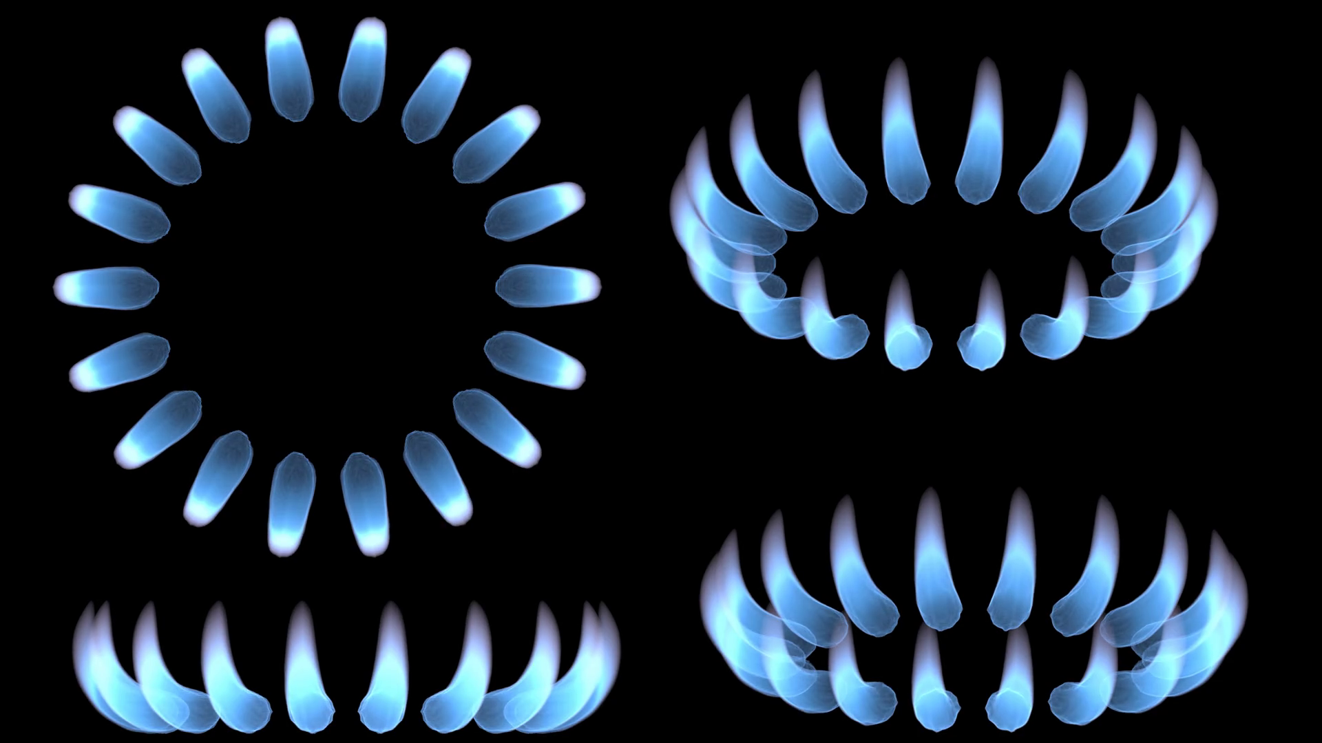 A Set Of Fire From Gas Stove On Transparent Stock Motion Graphics SBV ...