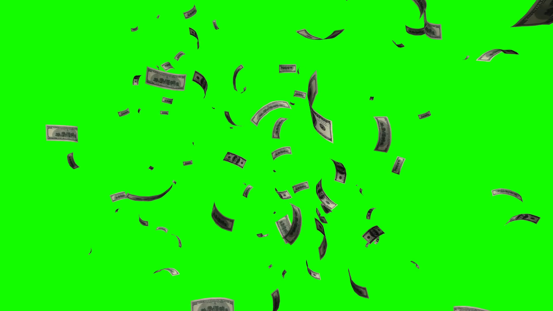 3d Render Falling Dollar Banknotes On Chroma Stock Motion Graphics SBV ...