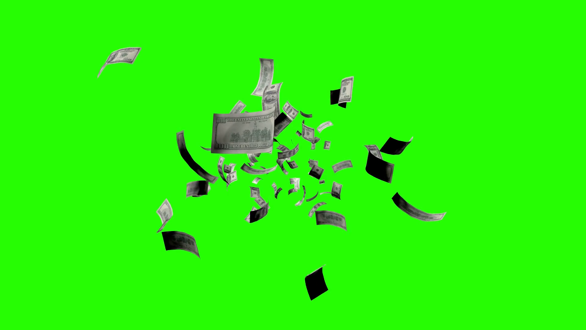 Falling Bills Of Hundred Dollar Bills Green Stock Motion Graphics SBV ...