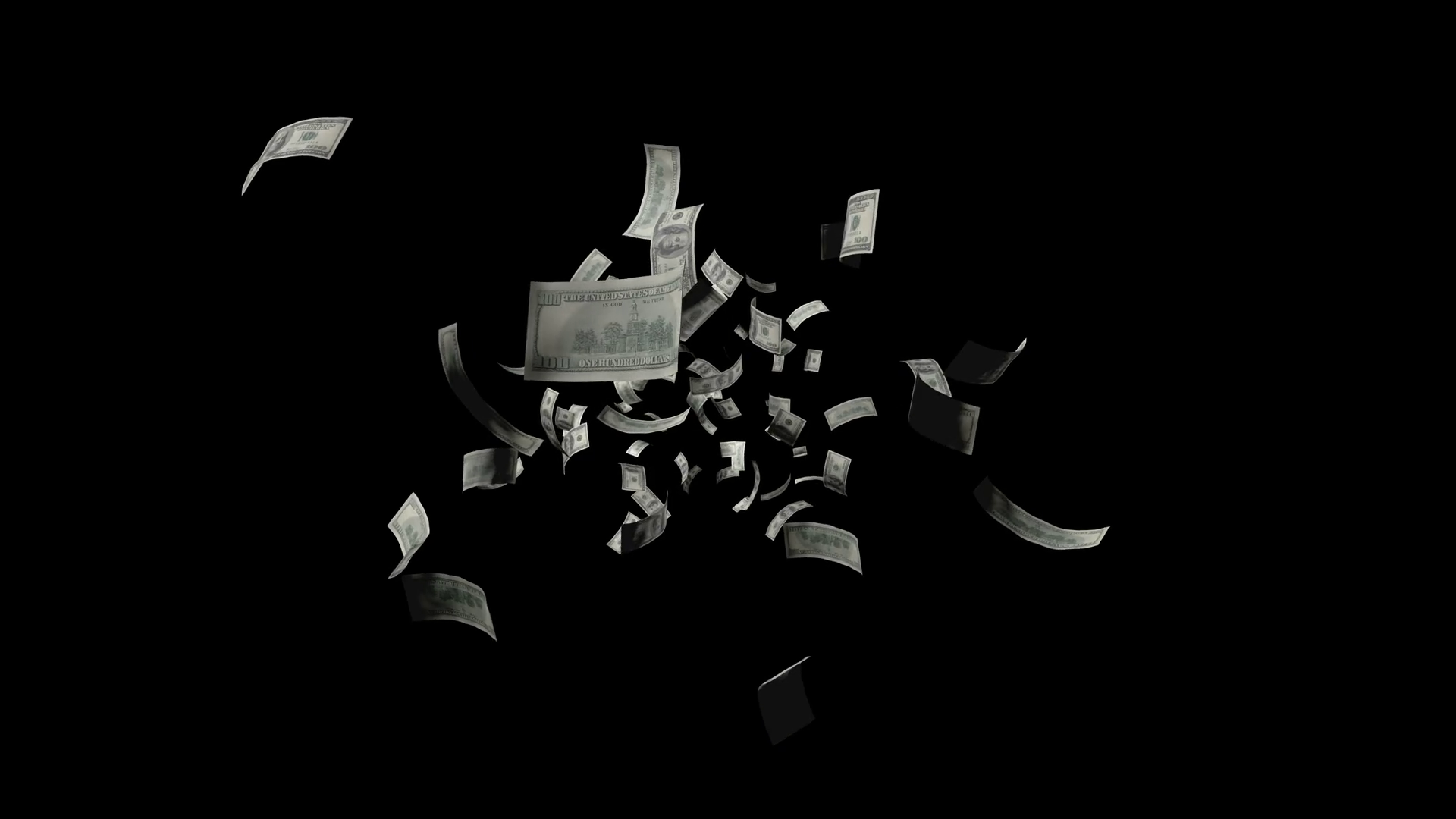 Falling Bills Of Hundred Dollar Bills Stock Motion Graphics SBV ...