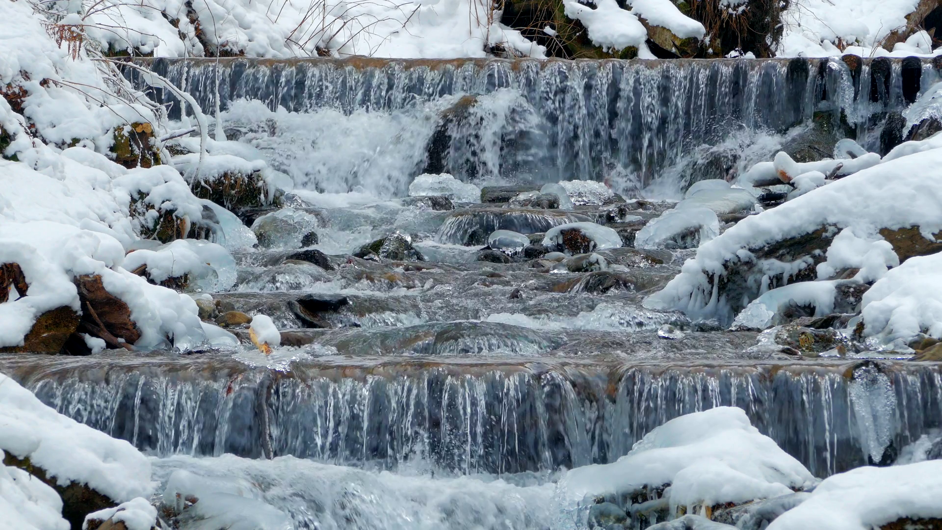 Waterfall River Snow
