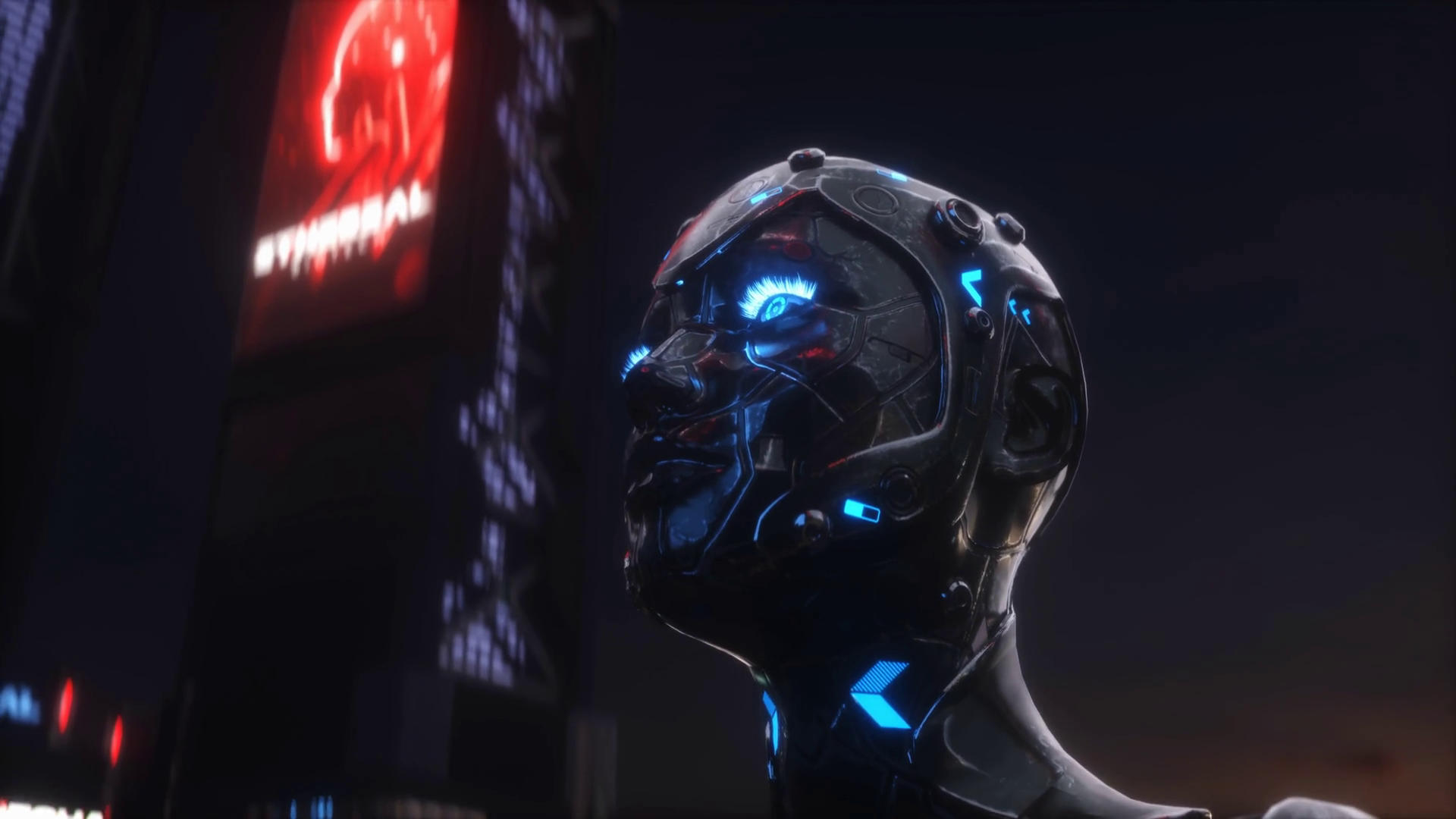 Ai Robor Character In Cyberpunk City Stock Motion Graphics SBV ...