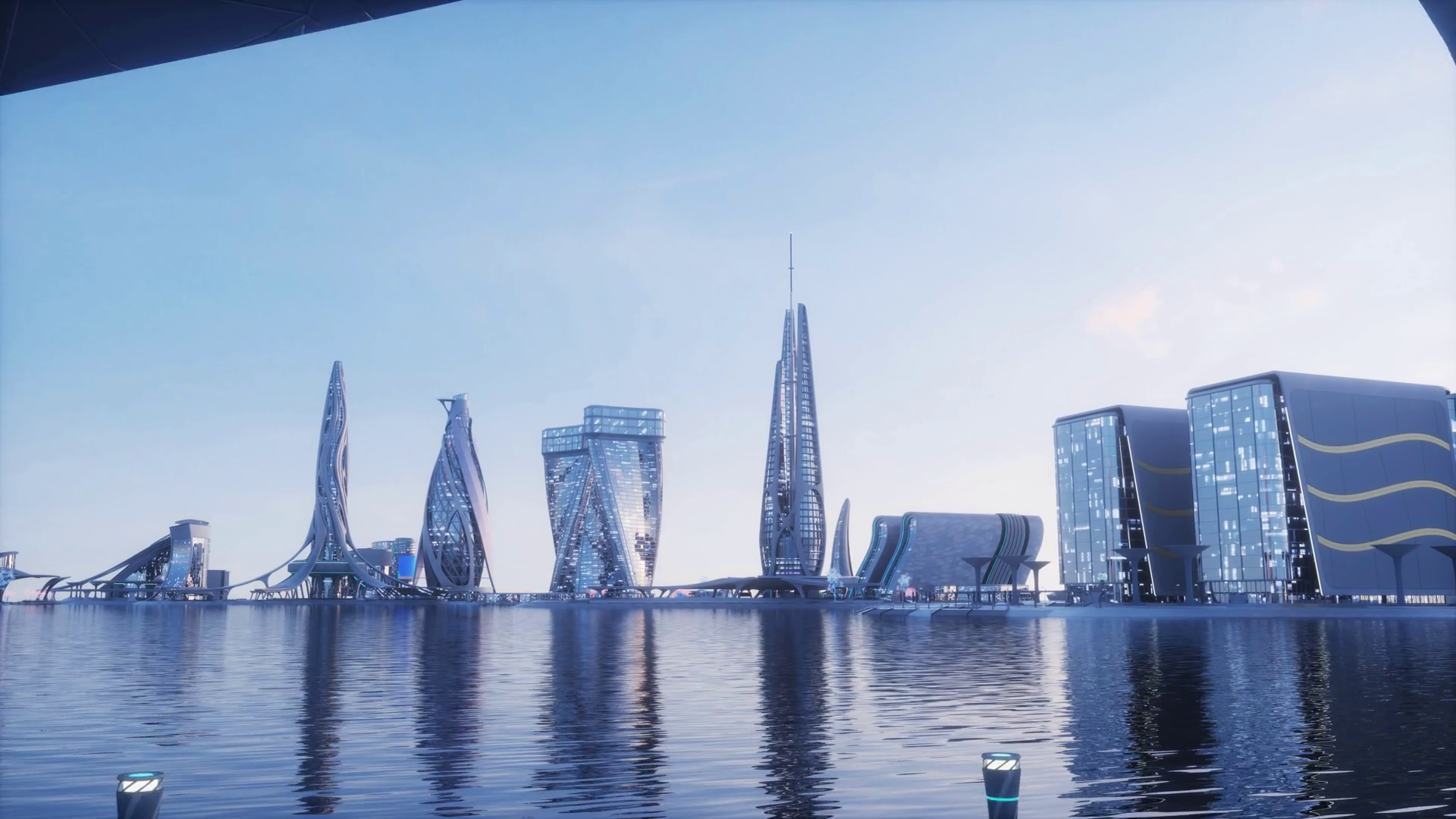 Futuristic City Buidings Concept Backdground Stock Motion Graphics SBV ...