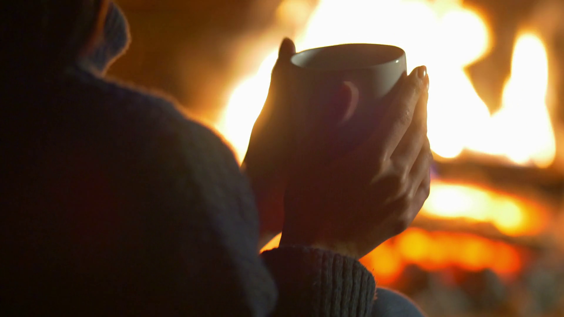Tea Time Bonfire: Cozy Portrait View Stock Footage SBV-311851834 ...