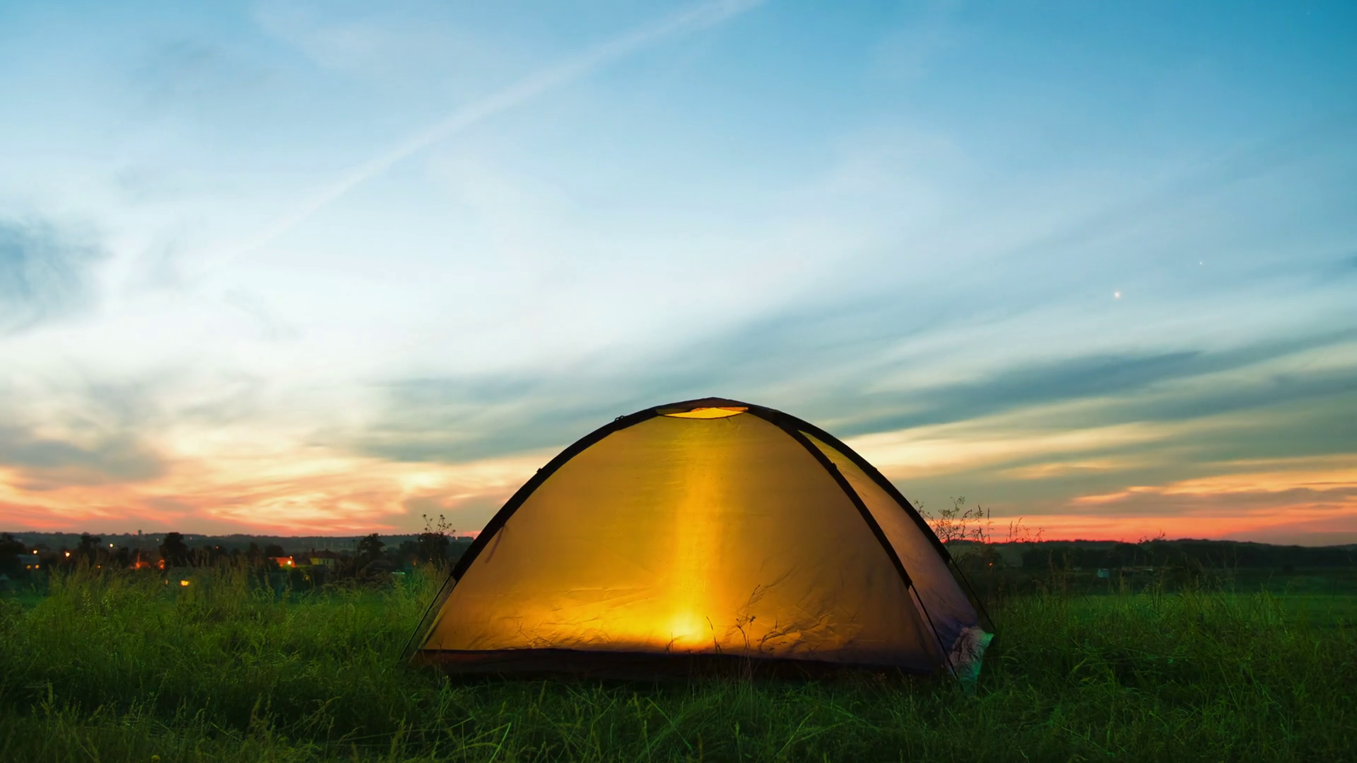 The Camping Tent Sunset (sunrise) Background Stock Footage SBV ...