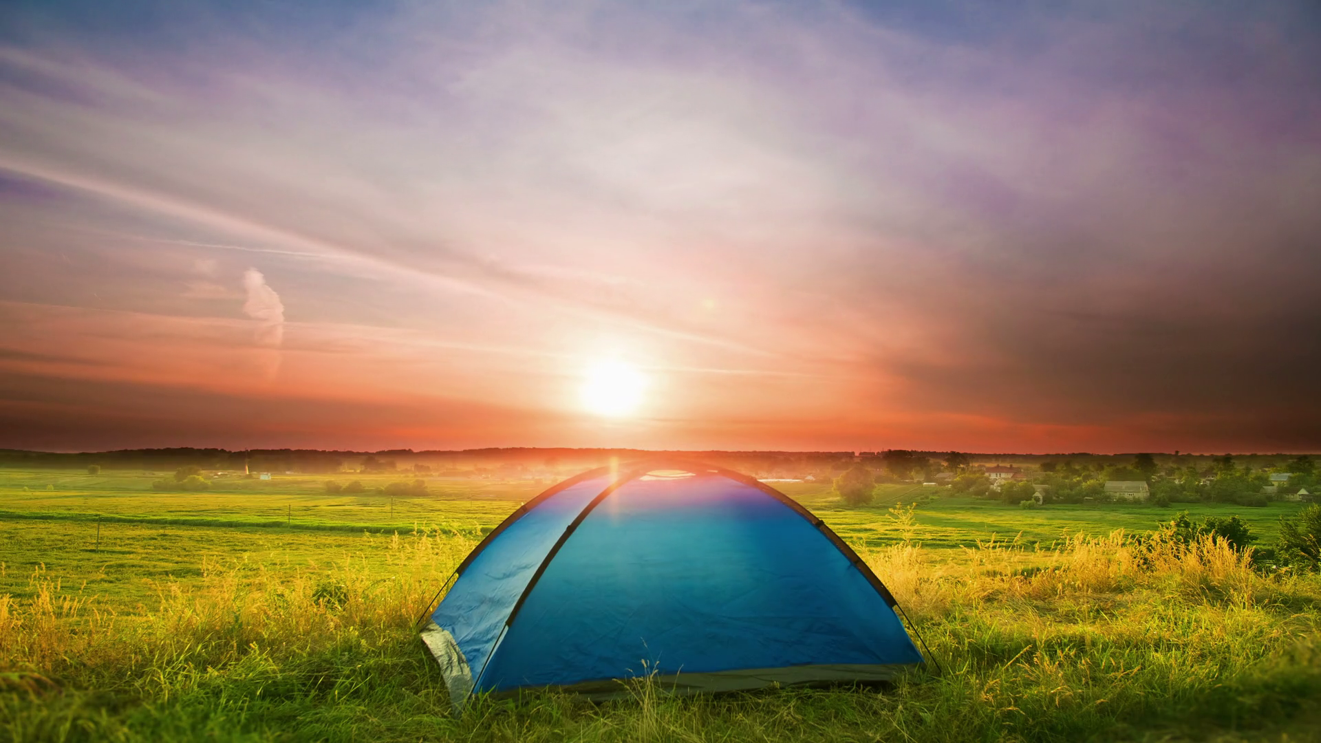 The camping tent by sunset (sunrise) background Stock Video Footage ...