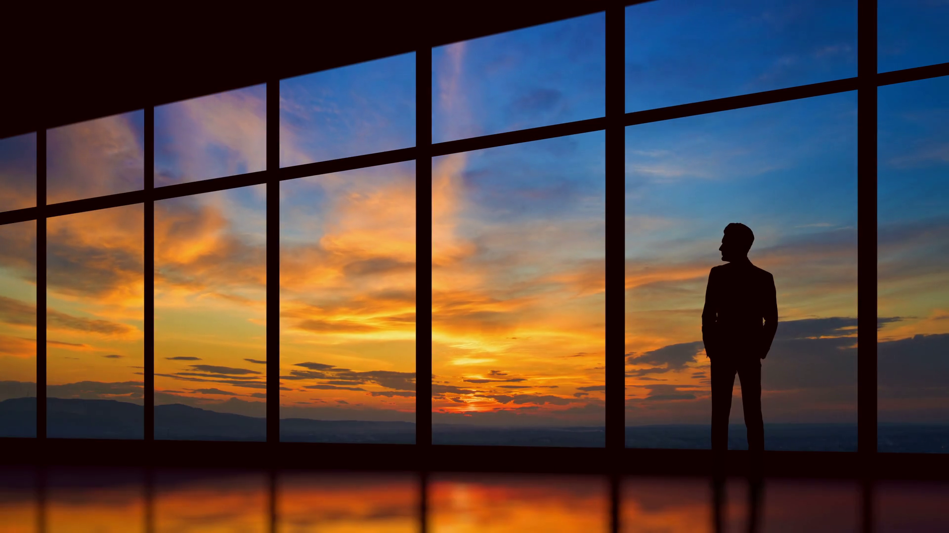 The Man Stand At Panoramic Window On Stock Footage SBV-310507401 ...