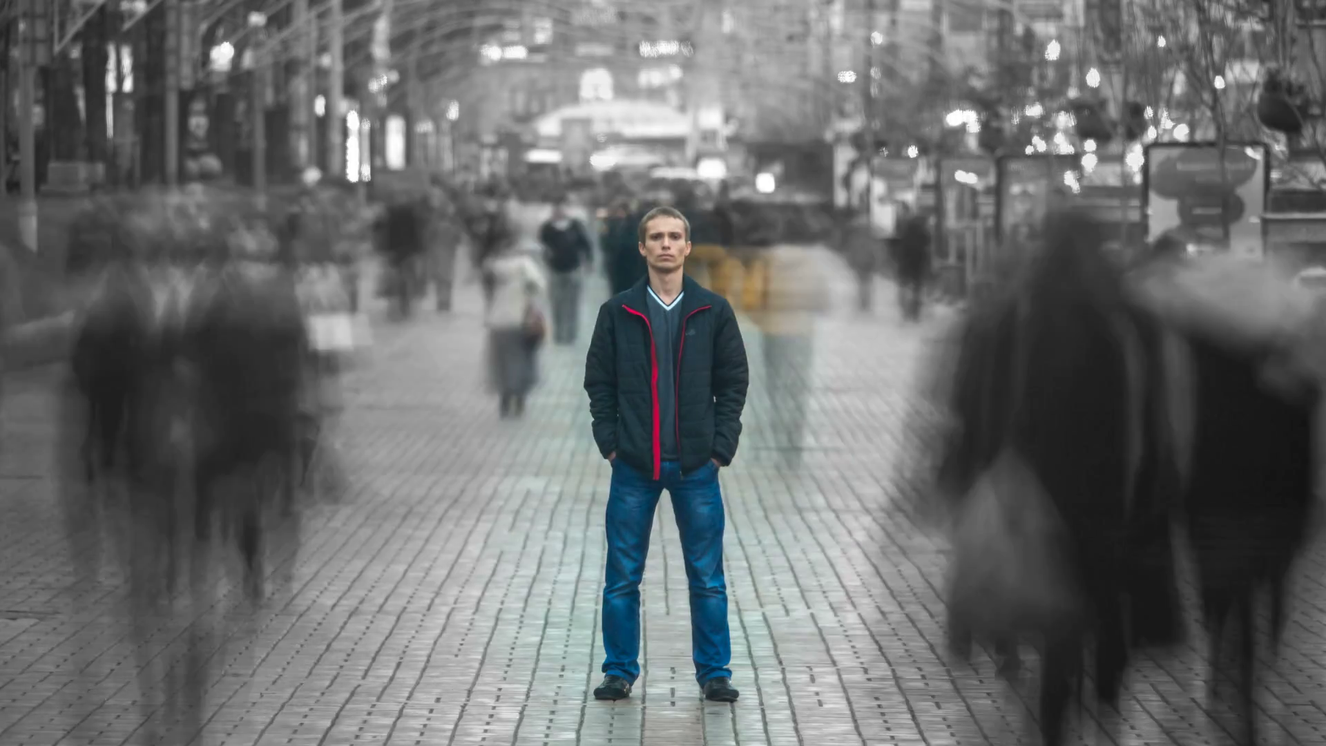 The Man Stand In Crowd Stream - Original Stock Footage SBV-310766046 ...