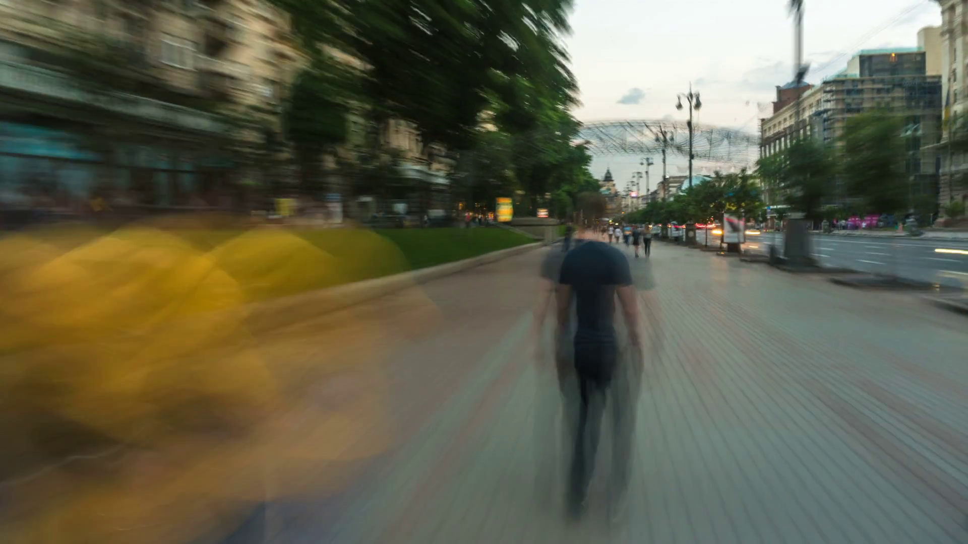The Man Walk Along Road In City Time Lapse Stock Footage SBV-310707194 ...