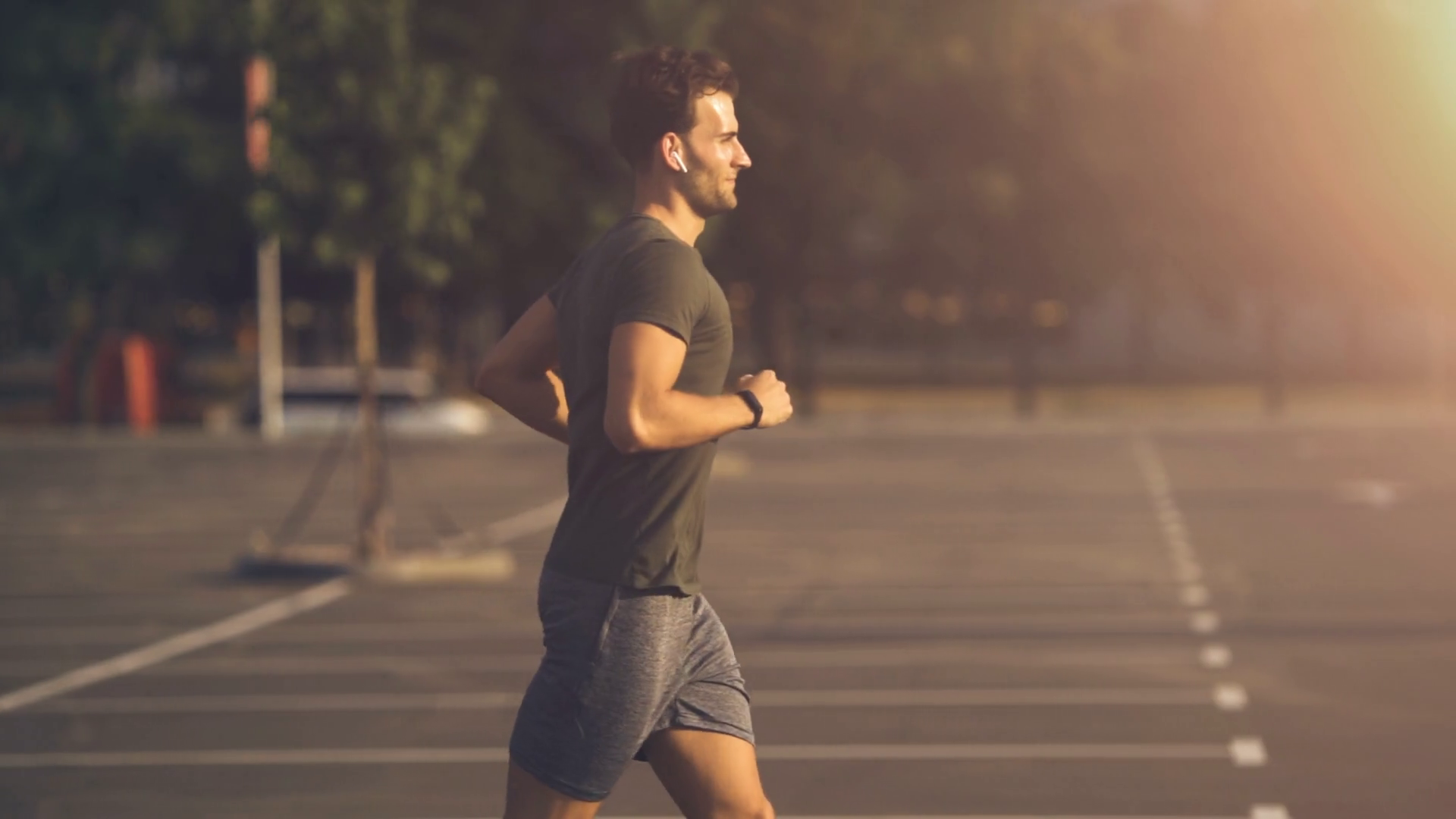The Happy Person Running In Morning Slow Stock Footage SBV-338710765 ...