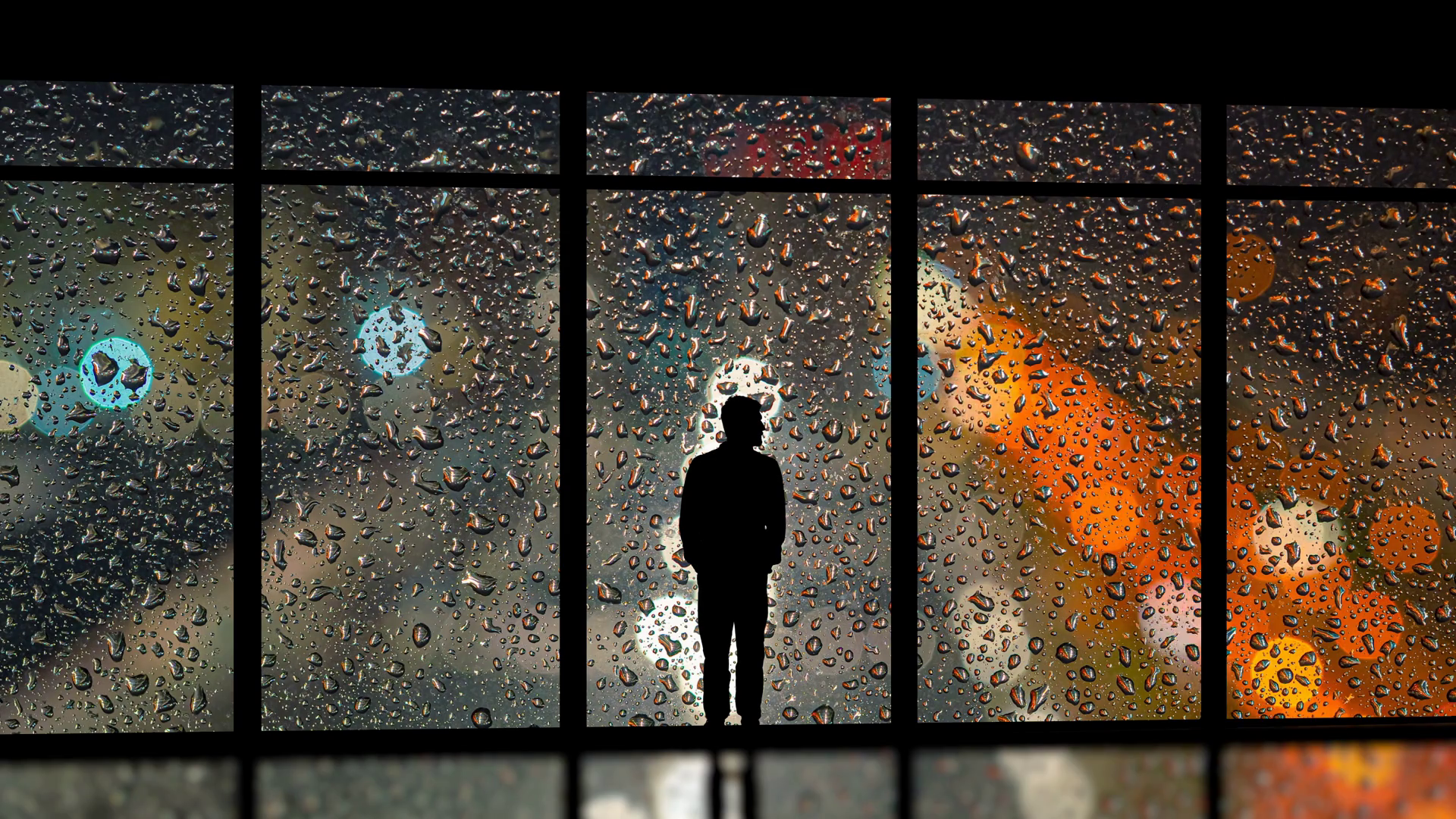 The Lonely Man Stands Near Window On Rain Stock Footage SBV-338738116 ...