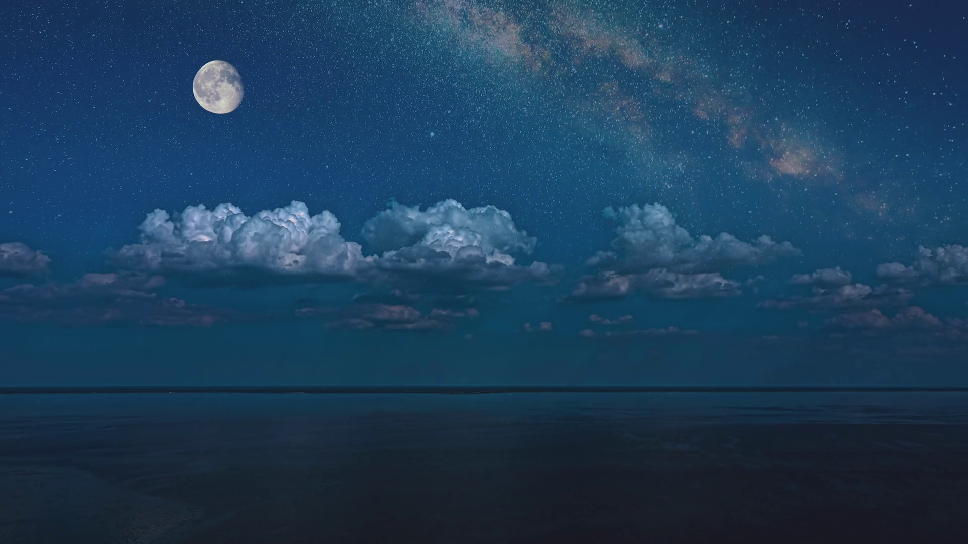 Aerial View: Stunning Night Sky Over River - Stock Footage SBV ...