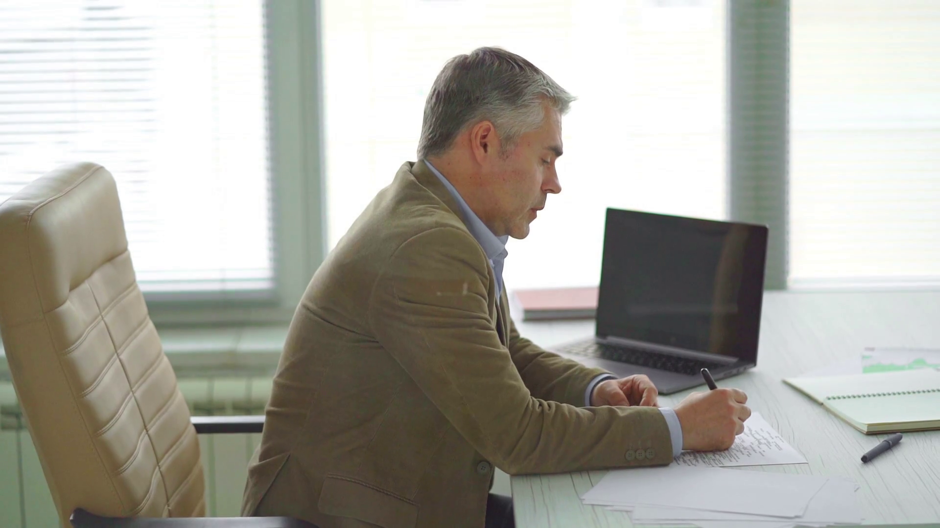 The Angry Man Throwing Paper From Table Slow Stock Footage SBV ...