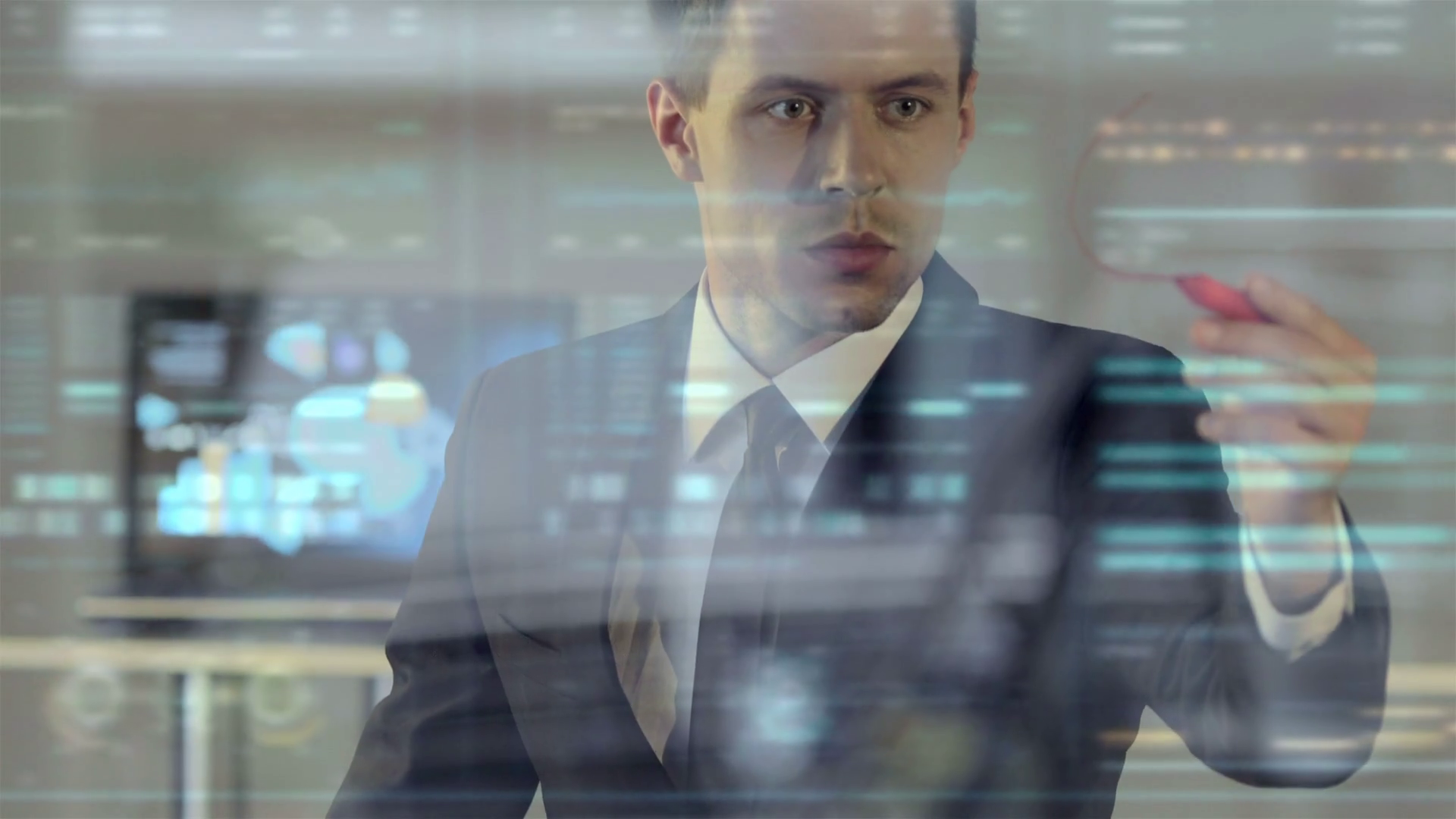 The Businessman Drawing Over Screen Stock Footage SBV-315145262 ...