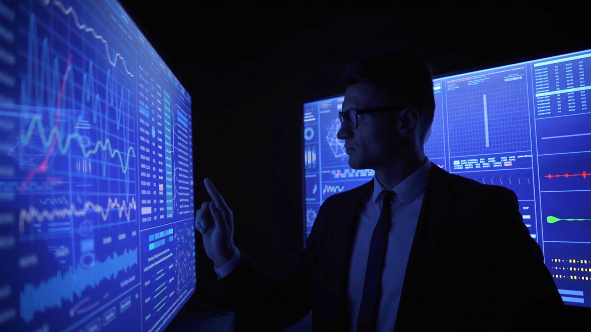 The Businessman Working On Sensor Screen In Stock Footage SBV-337939870 ...