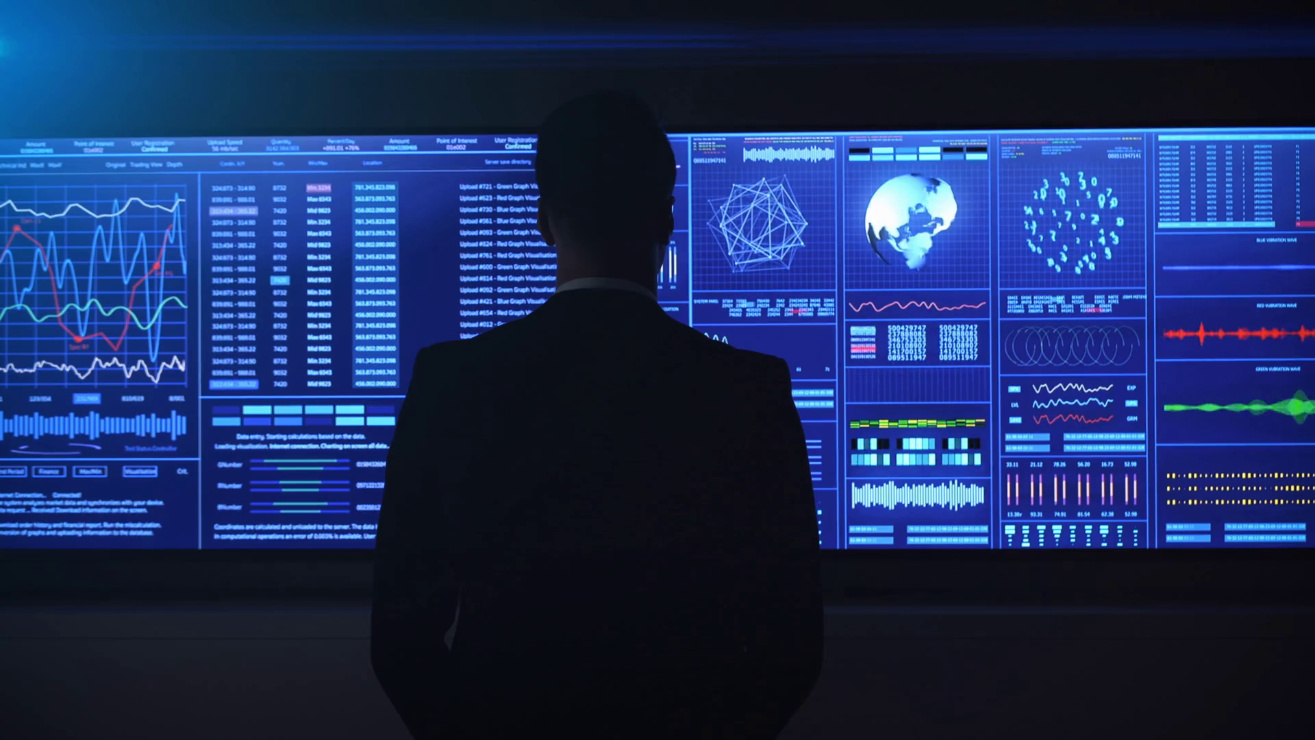 The Businessman Works On Blue Screen Stock Footage SBV-337939448 ...