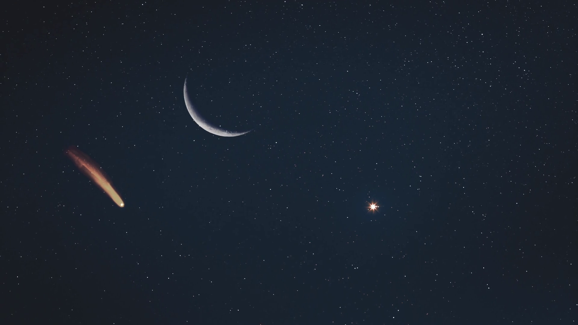 The Falling Comet On Night Sky Background Stock Footage SBV-338607957 ...