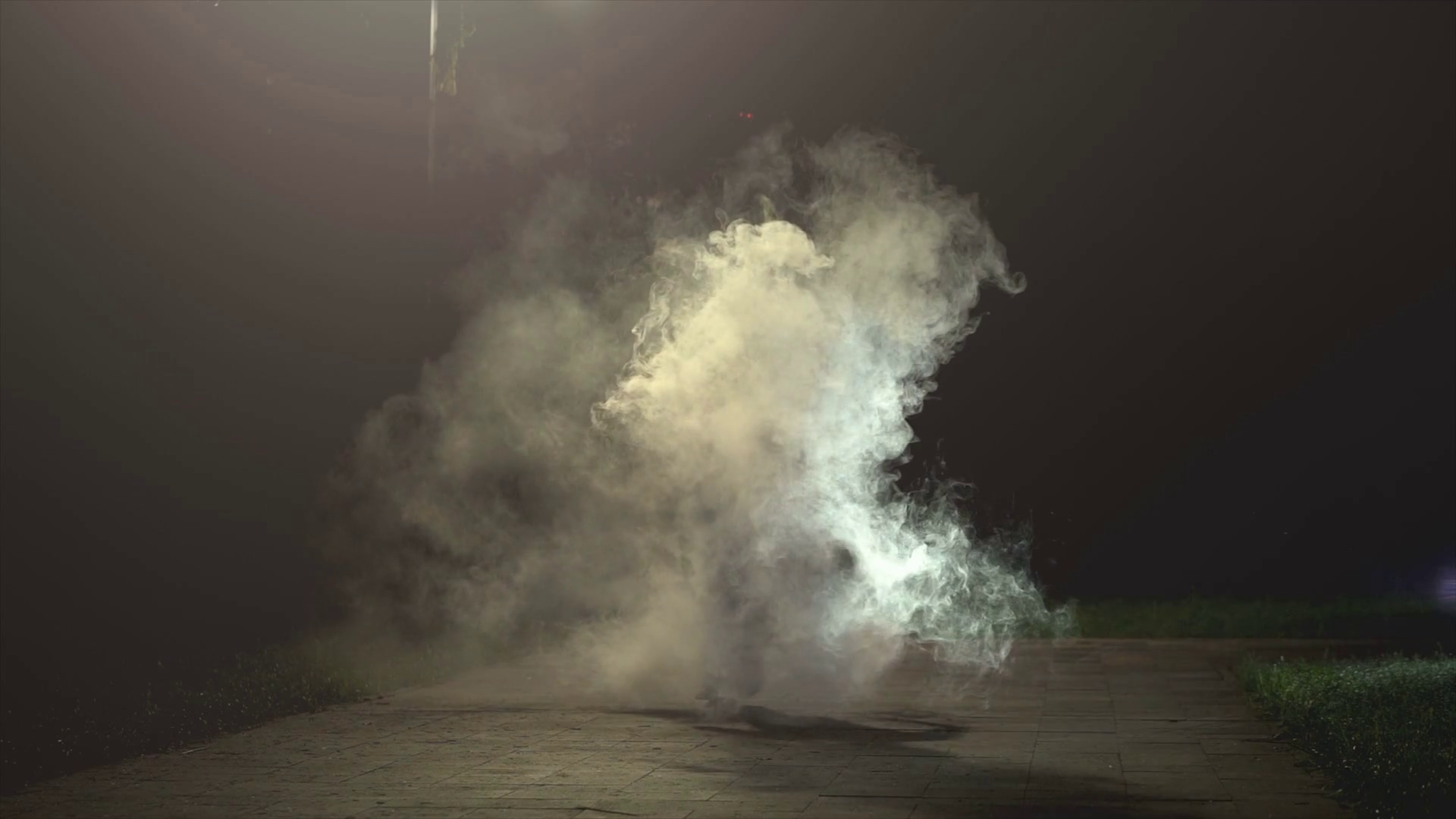 The Fellow Running In Cloud Of Smoke On Stock Footage SBV-326603068 ...