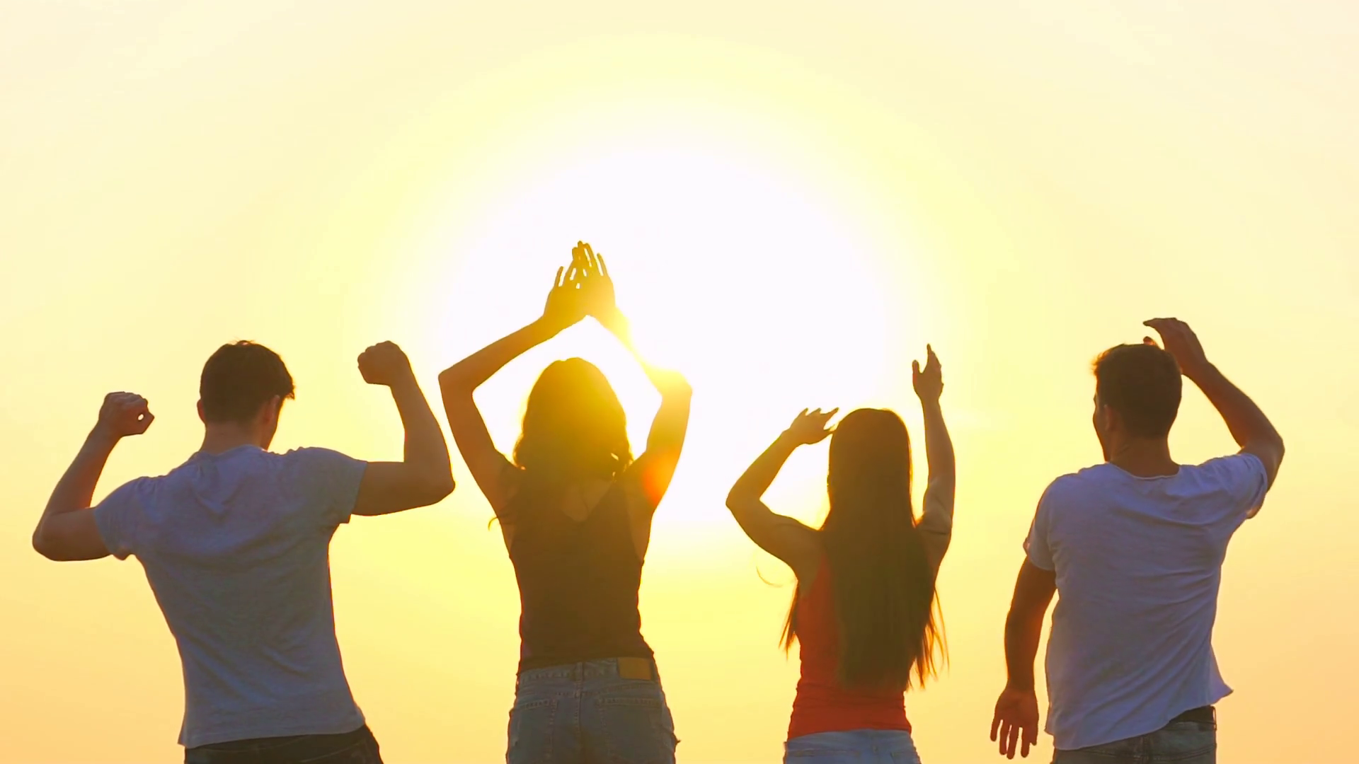 The Four People Dancing On Background Of Stock Footage SBV-317598846 ...