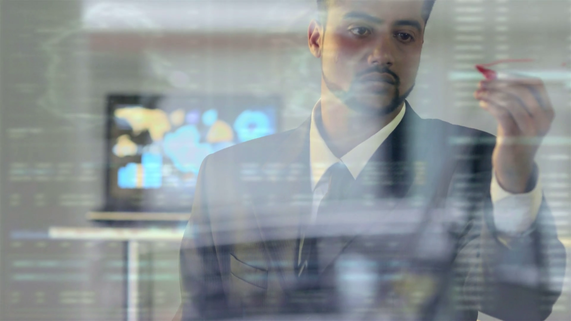 The Indian Businessman Drawing Over Screen Stock Footage SBV-315144901 ...