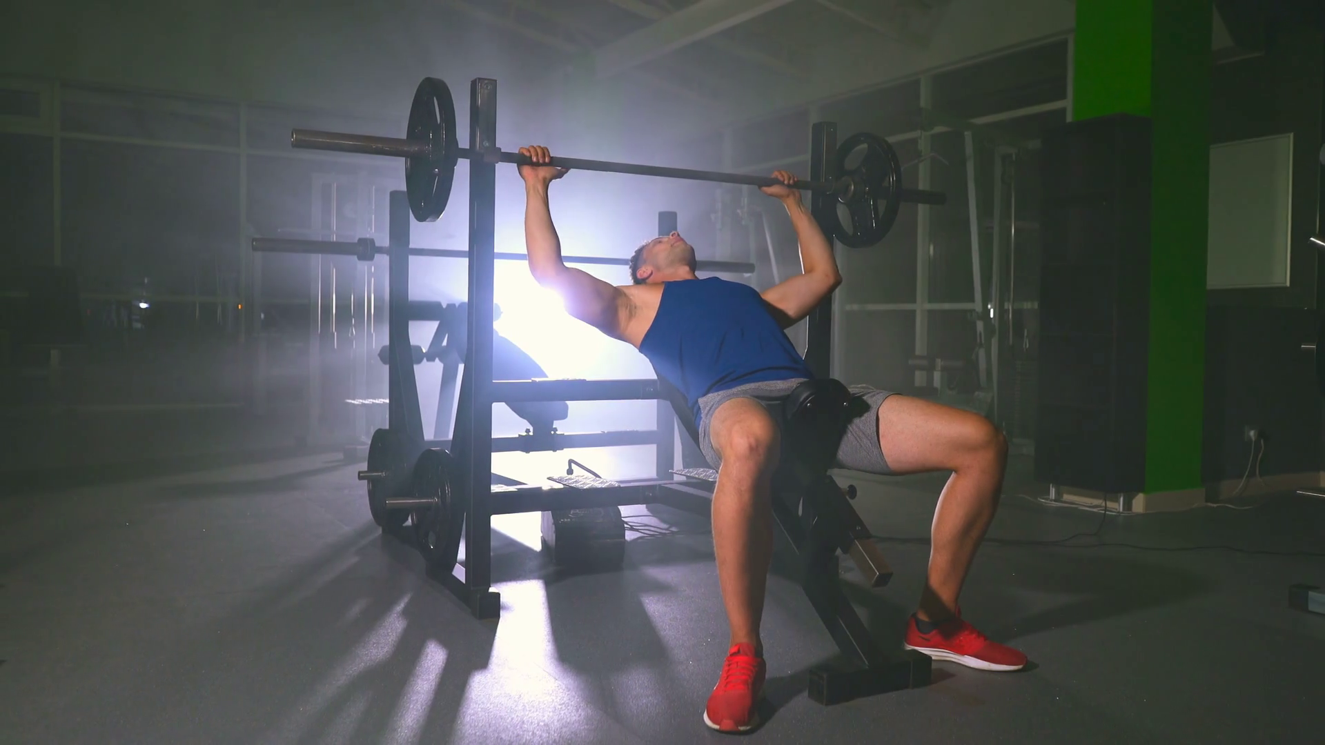 The Man Doing Bench Press In Gym Stock Footage SBV-317822276 - Storyblocks