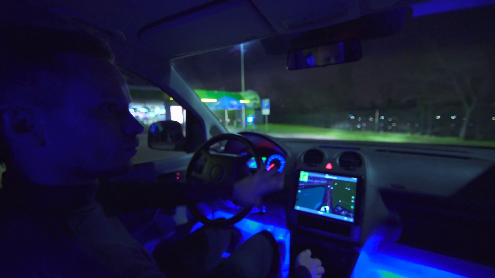 The Man Drive Car On Gas Station Evening Stock Footage SBV-314303535 ...