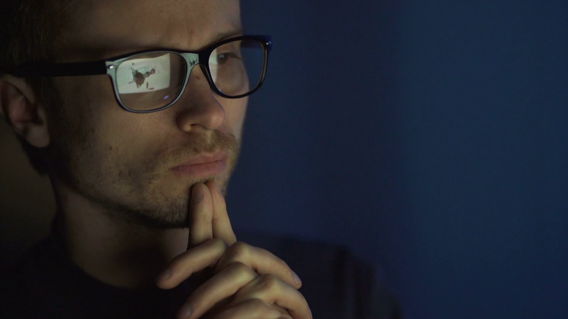 The Man In Glasses Thinking Evening Night Stock Footage SBV-321690670 ...