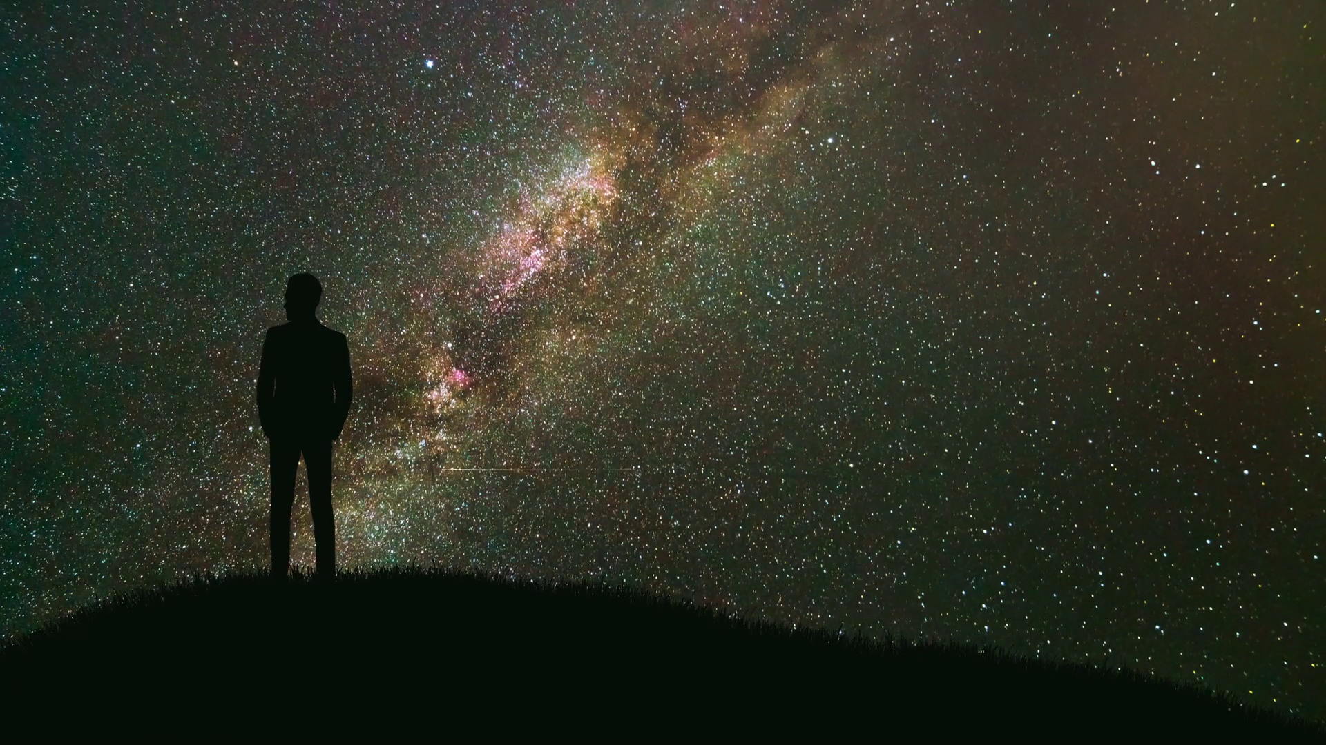 The Man Stand Against Starry Sky Time Lapse Stock Footage SBV-316815374 ...