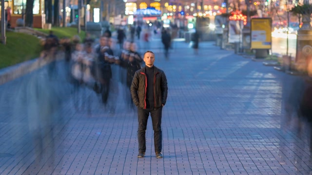 Man Standing Crowd Time Lapse Stock Footage: Royalty-Free Video Clips ...