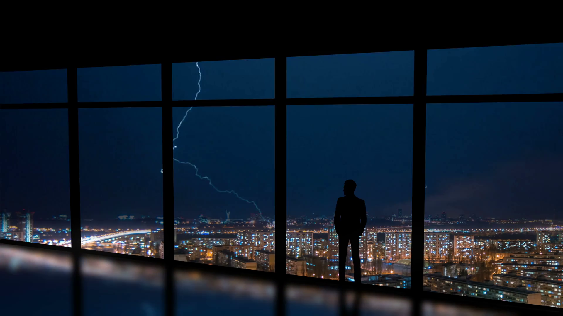 The Man Standing Near Window On City With Stock Footage SBV-334766967 ...