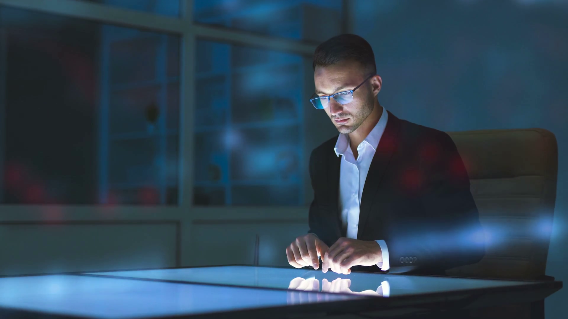The Man Working With Sensor Display On Stock Footage SBV-330495752 ...