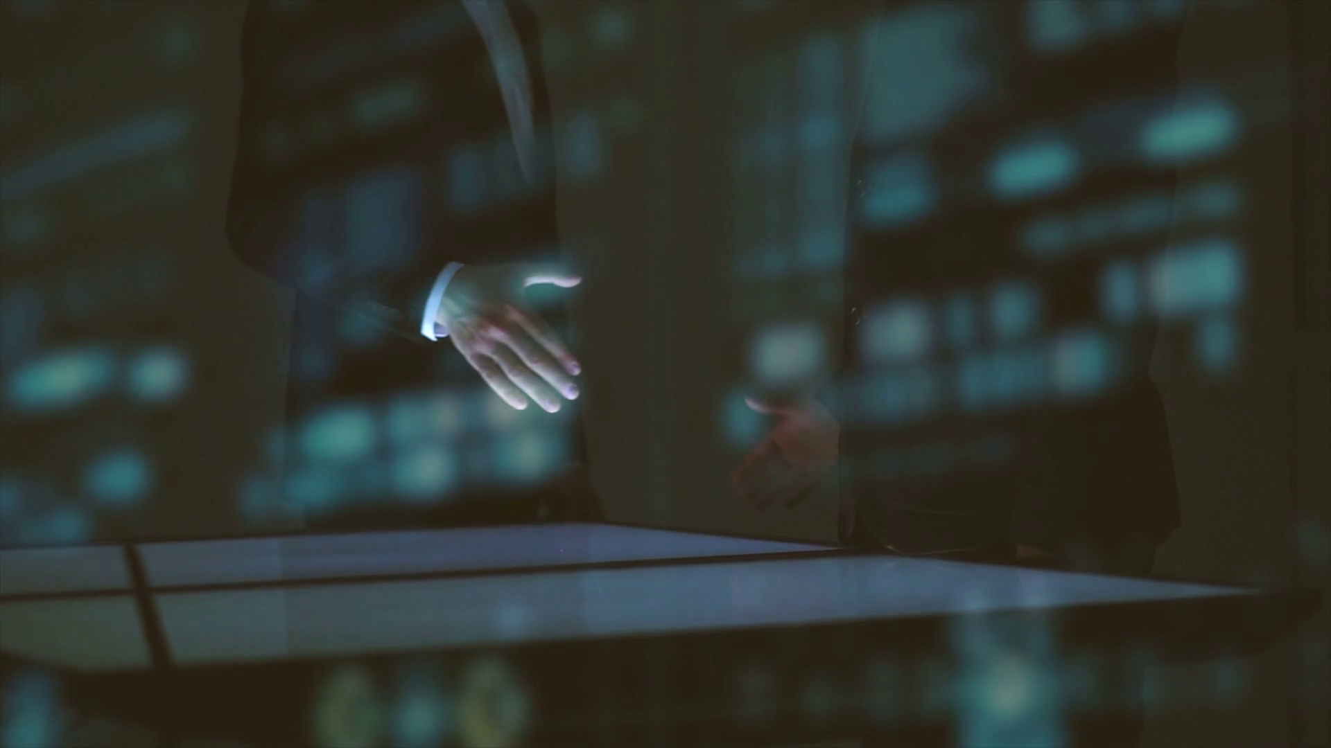 The Men Handshake Above Big Screen On Stock Footage SBV-330444273 ...